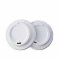 China Compostable 80mm 90mm Disposable Molded Bagasse Cup Lids for sale