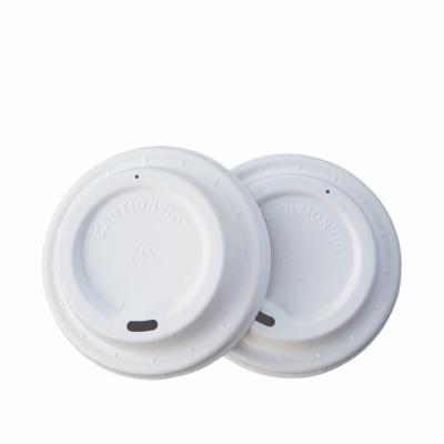 China Compostable 80mm 90mm Disposable Molded Bagasse Cup Lids for sale