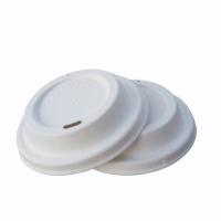 China Compostable 80mm 90mm Disposable Molded Bagasse Cup Lids for sale