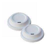China Compostable 80mm 90mm Disposable Molded Bagasse Cup Lids for sale