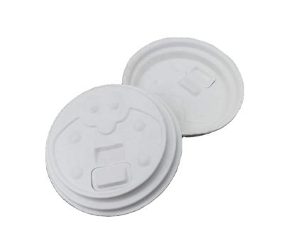 China Sugarcane Bagasse 90mm Compostable Disposable Cup Lids for sale