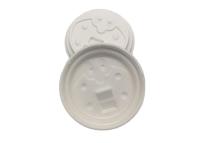 China Sugarcane Bagasse 90mm Compostable Disposable Cup Lids for sale