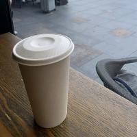China 80mm 90mm Biodegradable Bagasse Coffee Cups 8oz 12oz 16oz With Lids for sale