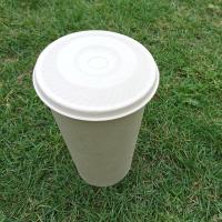 China 80mm 90mm Biodegradable Bagasse Coffee Cups 8oz 12oz 16oz With Lids for sale