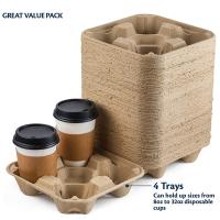 China 2 4 trays Disposable No Spill Paper Cup Holder Tray for sale