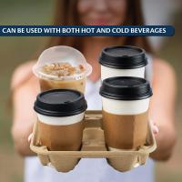 China Biodegradable Heat Insulation 2 4 Trays Takeaway Coffee Cup Carrier for sale