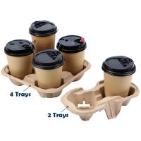 China 8 12 16 20 32oz Clip On Degradable Takeaway Coffee Cup Carrier for sale