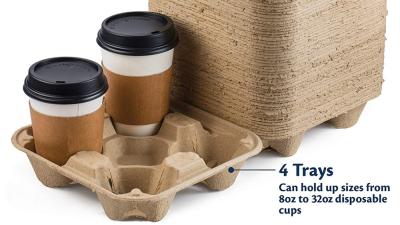 China Biodegradable Disposable 8 - 32oz Cardboard Cup Holders for sale