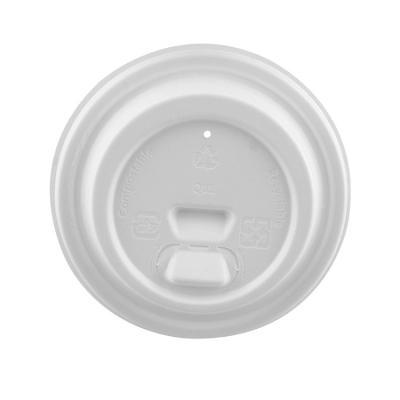 China 86.5mm Biodegradable Cup Cover Eco Sugarcane Bagasse Raw Material Paper Pulp Cup Lids for sale