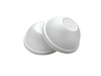 China Eco Friendly 100% Compostable Biodegradable White 80mm Bagasse Cup Lids Non Leak Cover For Dessert And Cola for sale