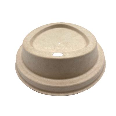 China Disposable Sugarcane Cup Lids, White Or Natural, For 8oz 12oz Soft Drink Coffee for sale