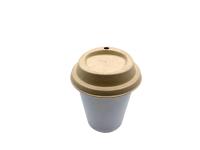 China Disposable Sugarcane Cup Lids, White Or Natural, For 8oz 12oz Soft Drink Coffee for sale