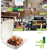 China Biodegradable Compostable Hamburger Boxes , 6 Inch White Disposable For Fast Food for sale