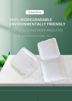 China Biodegradable Compostable Hamburger Boxes , 6 Inch White Disposable For Fast Food for sale