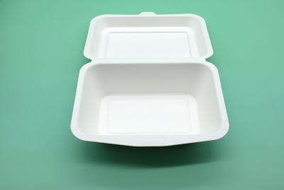 China Disposable Paper Bagasse Food Box , 7*5 Inch Square Plate , For Take Away Fast Food for sale