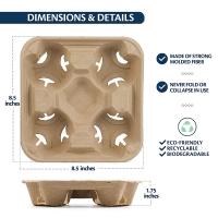 China Takeout Containers For 4 Cups 100% Compostable Biodegradable For Coffee Or Tea Cup for sale