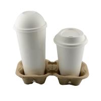 China Wholesale Disposable 2 Cup Paper Cup Carrier , Paper Coffee Cup Holder Tray for sale