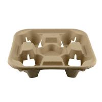 China Takeout Containers For 4 Cups 100% Compostable Biodegradable For Coffee Or Tea Cup for sale