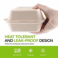 China Bagasse Pulp Food Container Box for Fast Food Hamburg and Takeway Food 6 inch White or Nature for sale