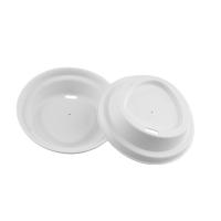 China Eco Friendly Compostable Sippy Cup Lids Sugarcane Bagasse 90 mm Round Cup Cover for sale