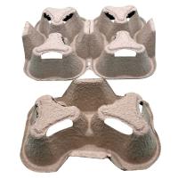 China 2 / 4 Disposable Biodegradable Paper Cup Carrier Tray , Cup Holders Natural Color for sale