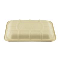 China 100% Biodegradable Disposable Sugarcane Bagasse Compostable Pulp Food Tray 8*6inch for sale