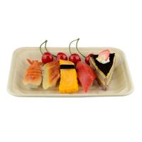 China 100% Biodegradable Disposable Sugarcane Bagasse Compostable Pulp Food Tray 8*6inch for sale