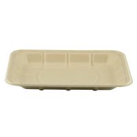 China Sugarcane Bagasse Compostable Paper Food Tray 8*6inch  eco-friendly 100% biodegradable for sale
