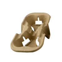 China Disposable Biodegradable Paper Cup Carrier Tray 2 Cups Untearable , Cup Holders Natural Color for sale