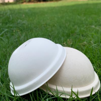 China Bagasse Pulp Eco Coffee Cup Lids With 80mm/90mm Diameter For 8oz Cups for sale