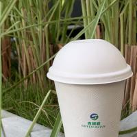 China Bagasse Pulp Eco Coffee Cup Lids With 80mm/90mm Diameter For 8oz Cups for sale