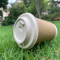 China Sugarcane Fiber Pulp 80mm 90mm Paper Lids For 8oz 12oz 16oz 32oz Beverage Cups for sale