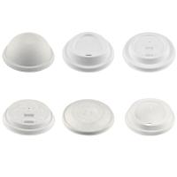 China 100% Fiber Pulp PFAS-Free compostable bagasse molded pulp paper coffee cups lids for sale