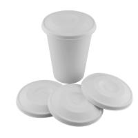 China 100% Fiber Pulp PFAS-Free compostable bagasse molded pulp paper coffee cups lids for sale