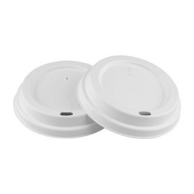 China PFAS-Free Biodegradable Bagasse Lids For Sale Coffee Cup To Go 80mm 90mm Lids for sale