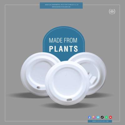 China Bio-Disposable Compostable Coffee Cup Lids By Sugarcane Bagasse for sale