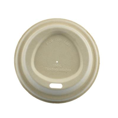 China 100% Biodegradable Sugarcane Pulp Molded Sip Lid , Triangle Design 80mm for sale