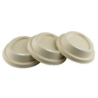 China 100% Biodegradable Sugarcane Pulp Molded Sip Lid , Triangle Design 80mm for sale