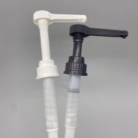 China PP PE 20ml Plastic Syrup Pump Black White Dispenser Pump Milk Honey Salad Dressing for sale
