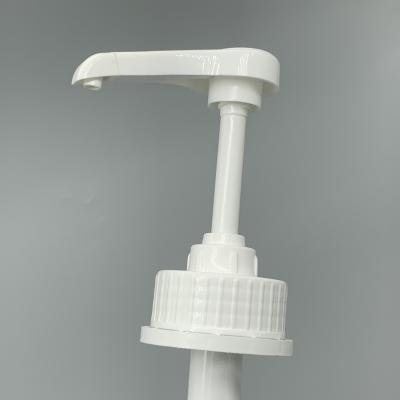 China Food Safe Plastic White 43mm Bottle Pump Dispenser For Syrup for sale