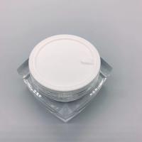 China 5g 10g 30g 50g Square Cream Jar Black Lid Transparent Base for sale