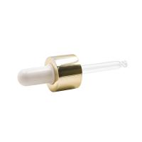 China Anodized Gold Center Ring Plastic Bottle Dropper White Rubber Nipple Burette for sale