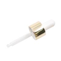 China Anodized Gold Center Ring Plastic Bottle Dropper White Rubber Nipple Burette for sale