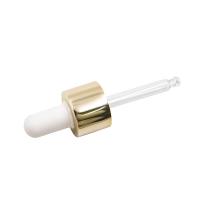 China Anodized Gold Center Ring Plastic Bottle Dropper White Rubber Nipple Burette for sale