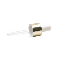 China Anodized Gold Center Ring Plastic Bottle Dropper White Rubber Nipple Burette for sale