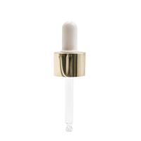 China Anodized Gold Center Ring Plastic Bottle Dropper White Rubber Nipple Burette for sale