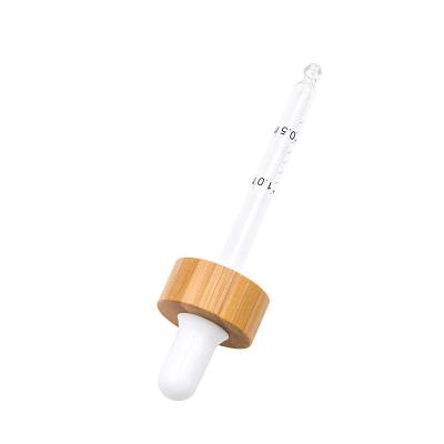 China Bamboo Wood Burette With Rubber Tip Graduated Straw Burette for sale