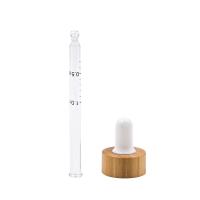 China Bamboo Wood Burette With Rubber Tip Graduated Straw Burette for sale