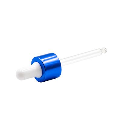 China Oil Bottle Glass Blue Plastic Bottle Dropper Anodized for sale