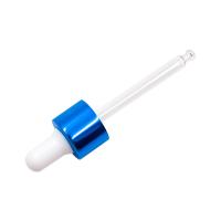 China Oil Bottle Glass Blue Plastic Bottle Dropper Anodized for sale